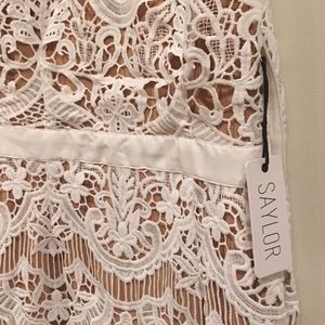 SAYLOR | Dresses | Nwt Saylor Bhldn White Lace Crochet Dress Wedding ...